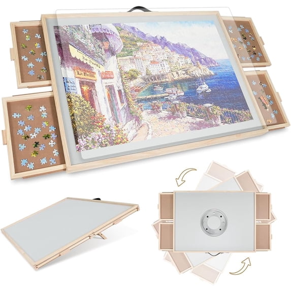 2000 Pieces 2-in-1 Tilting & Rotating Puzzle Board for Adults Gifts ...