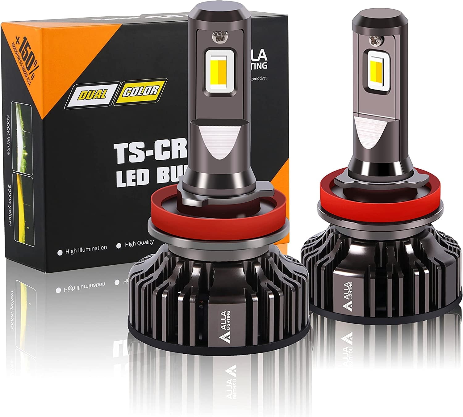 ALLA Lighting 10000Lms H8 H9 H11 LED Switchback Fog Lights, Headlights ...