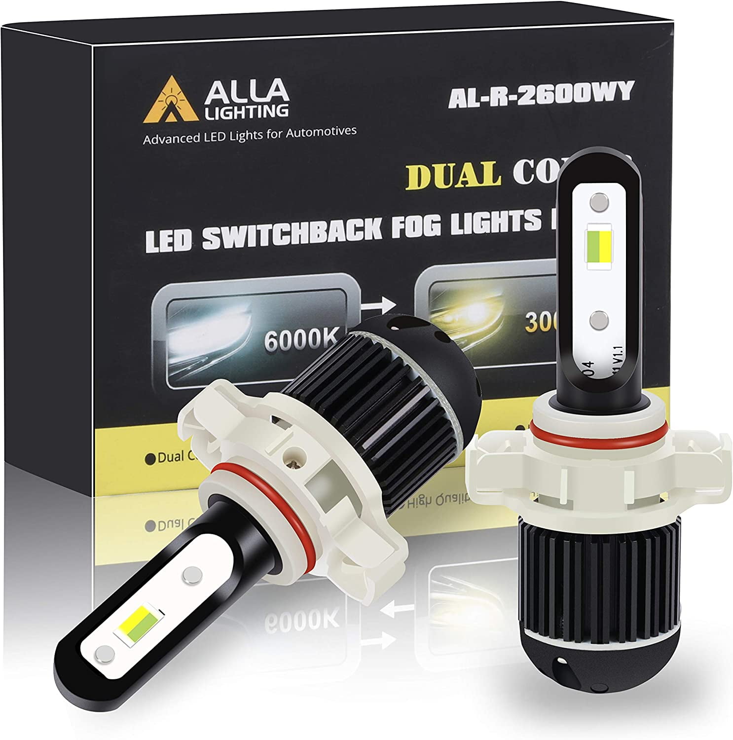ALLA Lighting PS19W 5201 5202 Switchback LED Fog Lights Bulbs Super ...