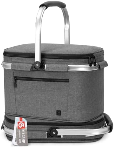 ALLCAMP Insulated Cooler Bag Portable Collapsible Picnic Basket Cooler ...