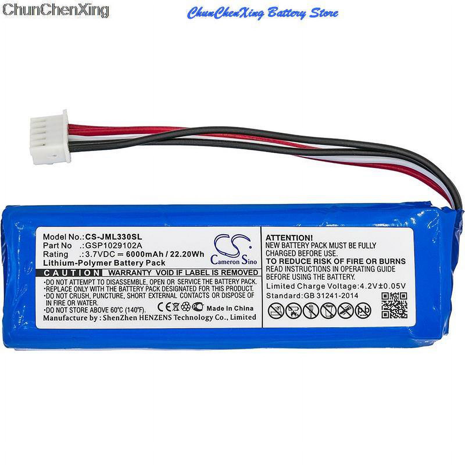 ALLCCX 6000mAh Battery GSP1029102A(ALLCCX-JML330SL) for JBL Charge 3 ...
