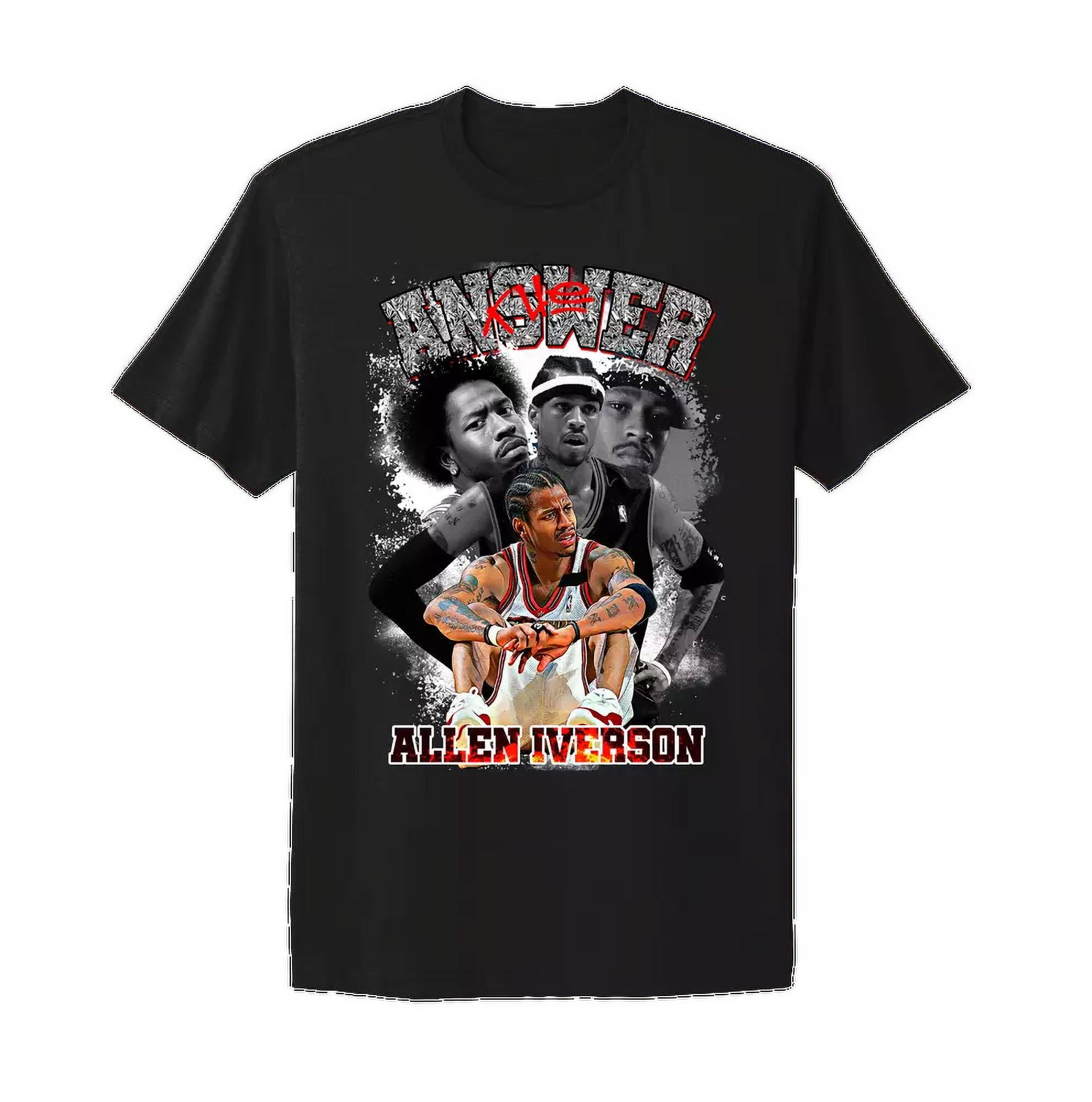 ALLEN IVERSON THE ANSWER Basketball Players T-shirt Heavy Cotton USA Size - Walmart.com