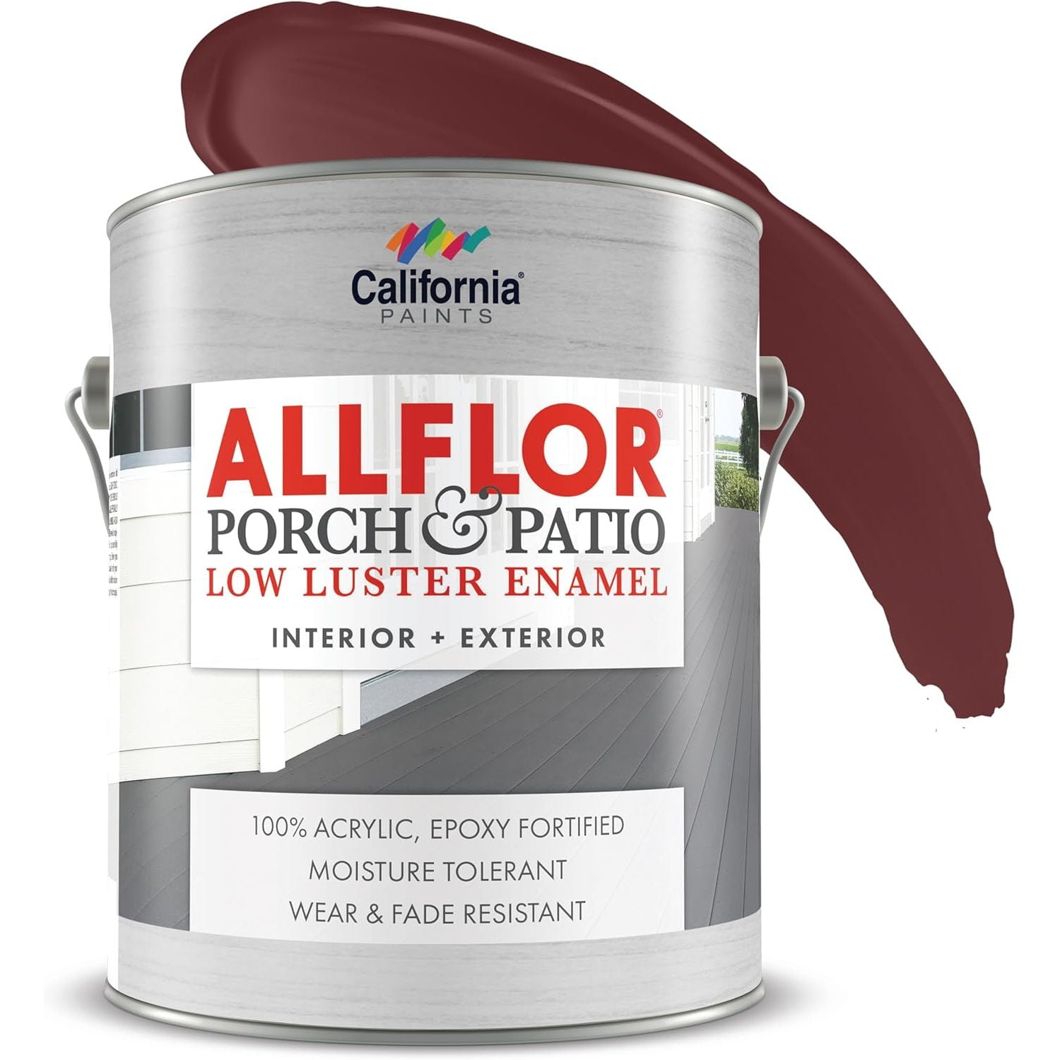 ALLFLOR Porch, Patio and Floor Enamel Paint, Tile Red, 1 Gallon ...