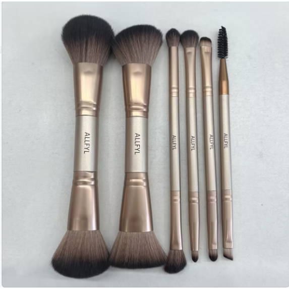 ALLFYL 6Pcs Makeup Brushes Set 12-in-1 Dual Ended Foundation Brush ...