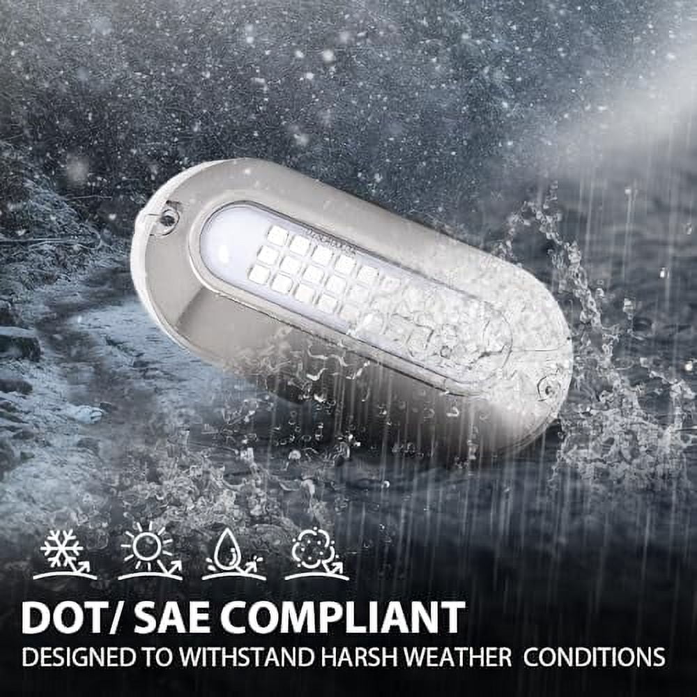 ALLGOOD 2 Pcs LED Pontoon Boat Docking Light Bright White Housing ...