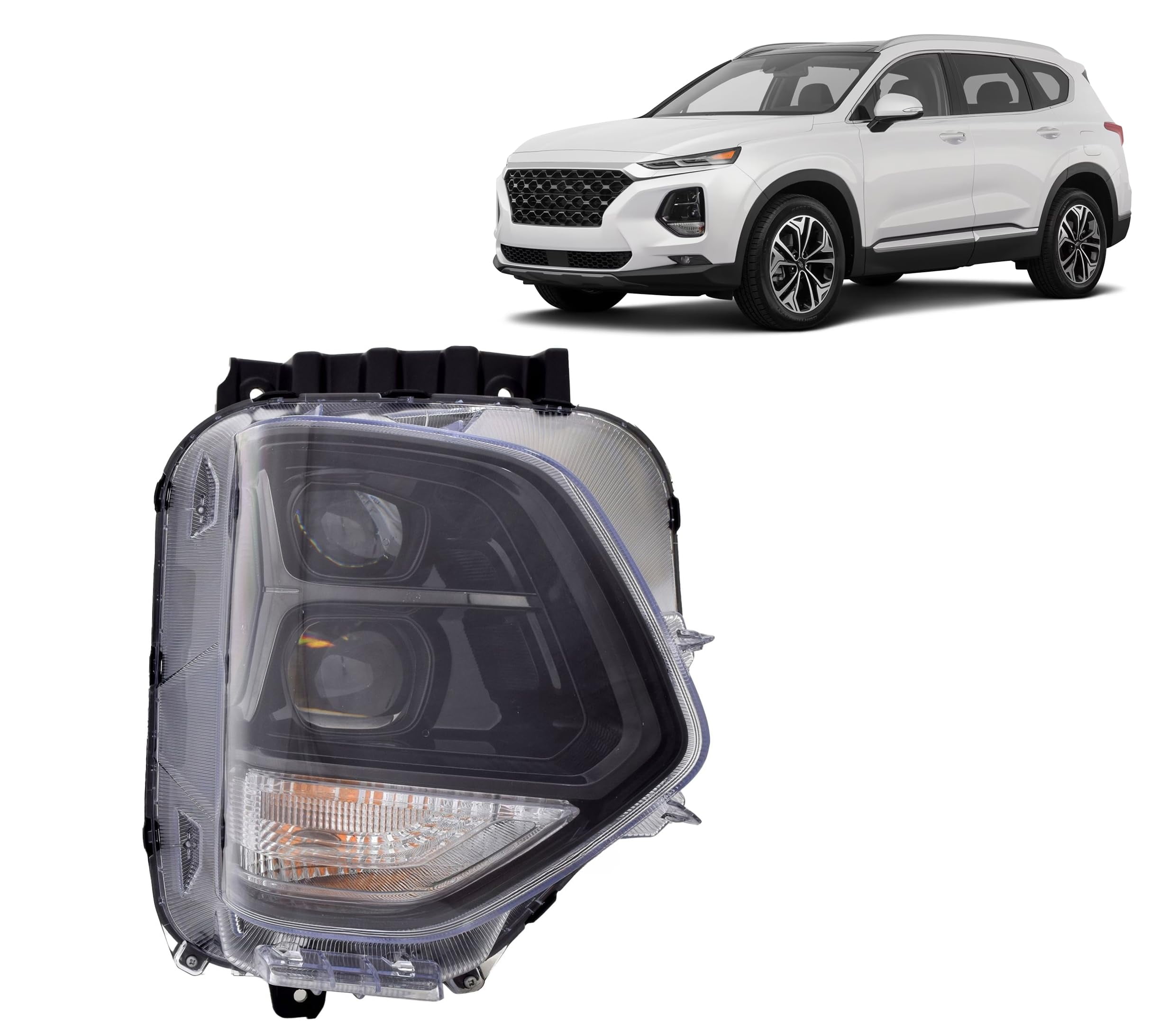 ALLIGATOR AUTO LIGHTS Replacement For Hyundai Santa Fe 2019 2020 Ultimate, Limited DOT/SAE ...