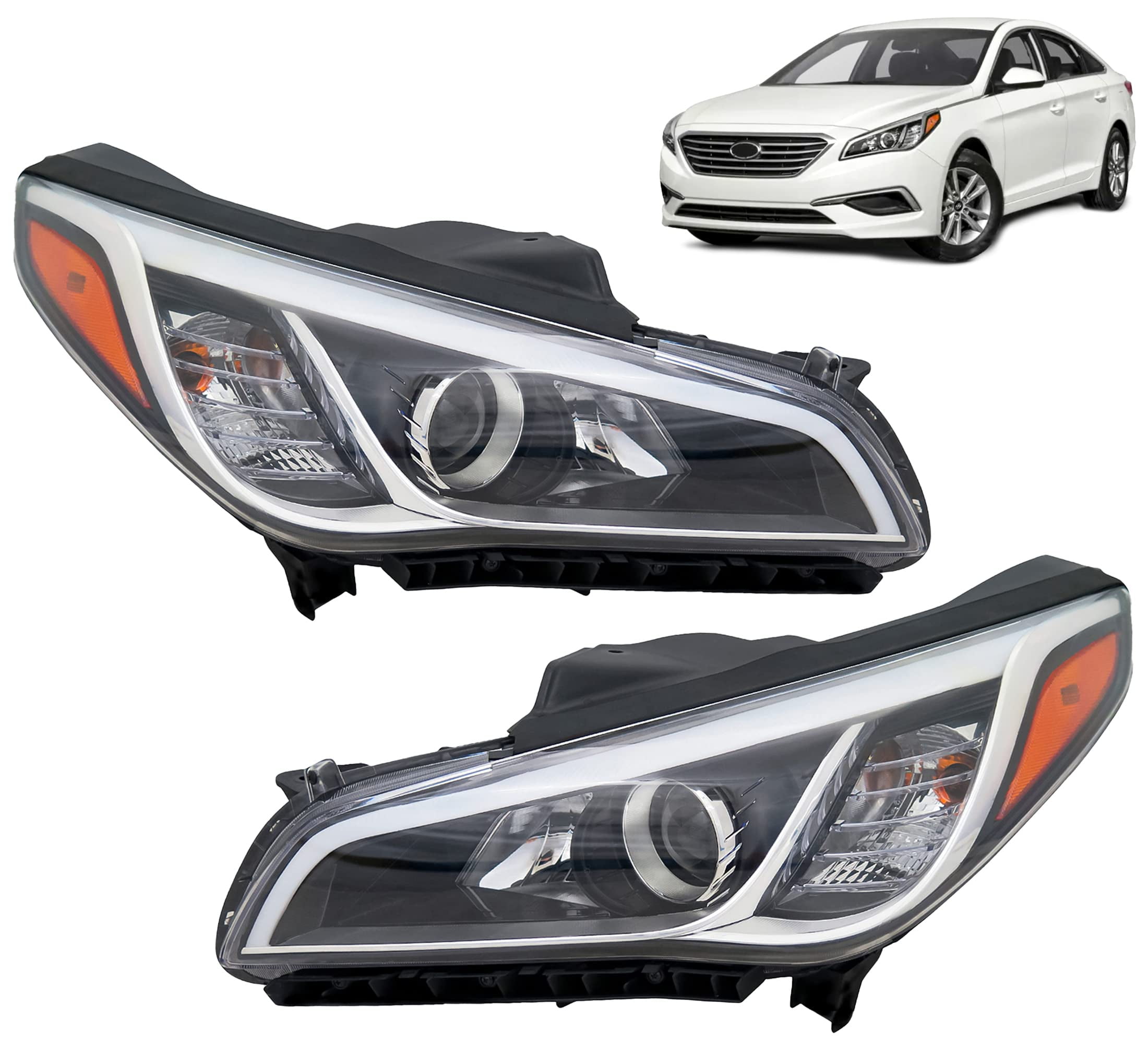 ALLIGATOR AUTO LIGHTS Replacement For Hyundai Sonata 2016 2017 SE Halogen Headlight Headlamp ...