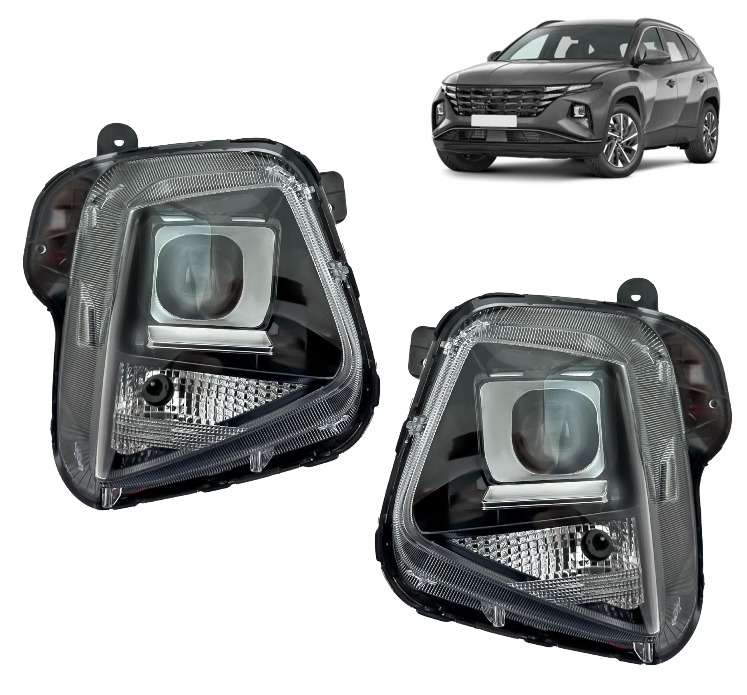 ALLIGATOR AUTO LIGHTS Replacement for Hyundai TUCSON 2021 2022 2023 Halogen Headlight Assembly ...