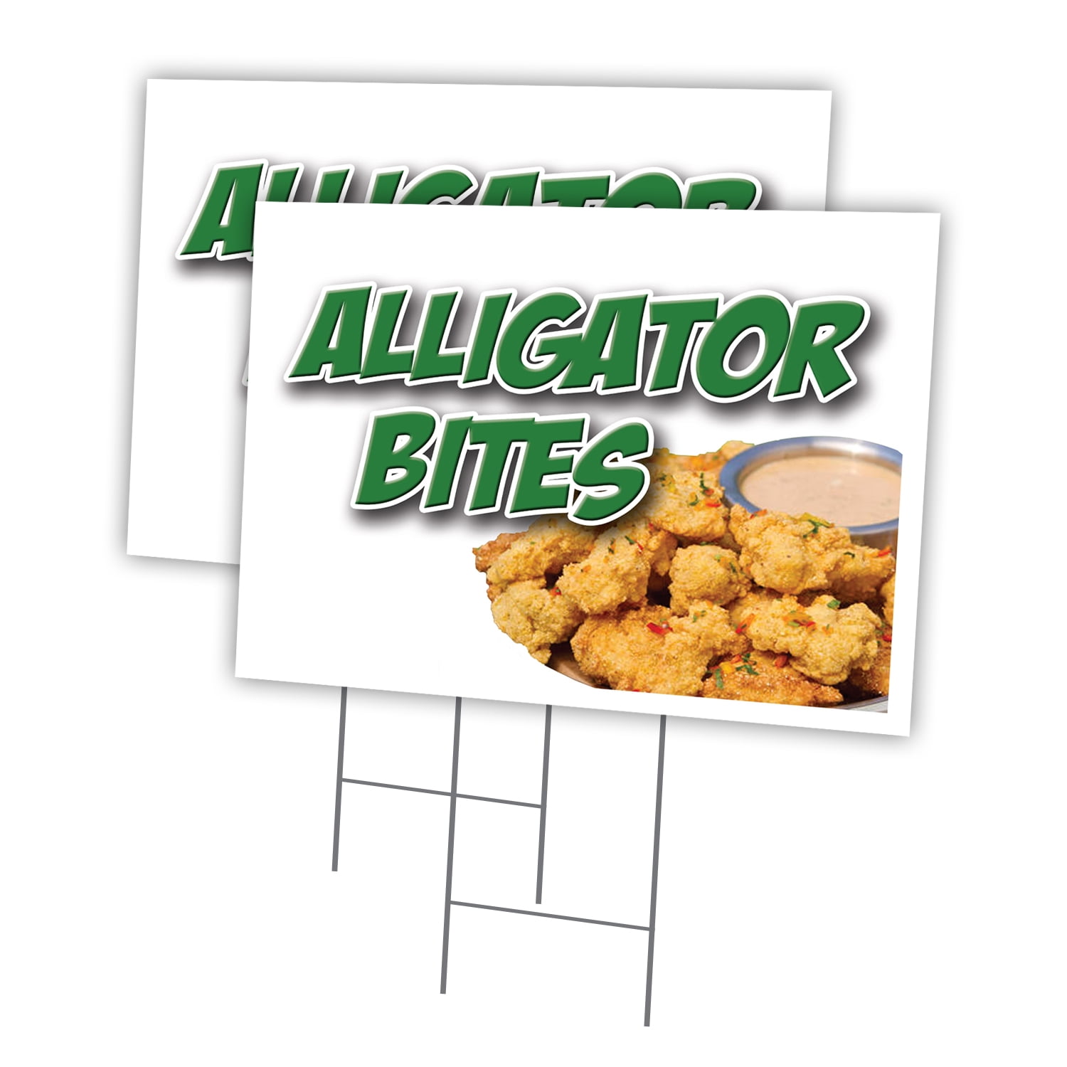 ALLIGATOR BITES 2 Pack Of 12" x 16" Yard Sign & Stake | Advertise Your ...