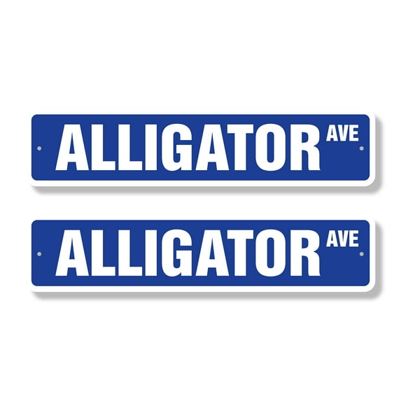 ALLIGATOR Classic Street Sign (2 Pack) gator hunting hunter signs skin ...