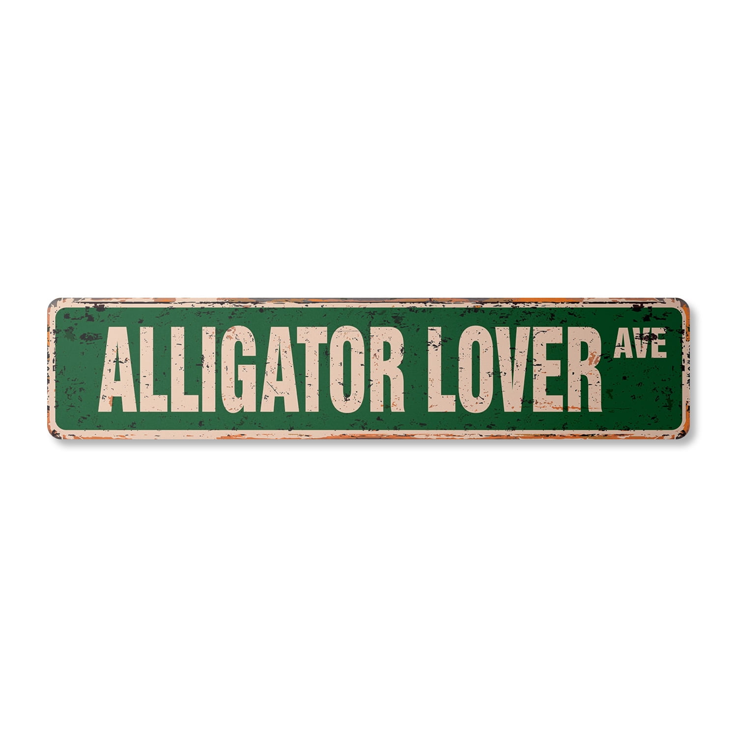 ALLIGATOR LOVER Vintage Plastic Street Sign gator zoo tail hunter skin ...
