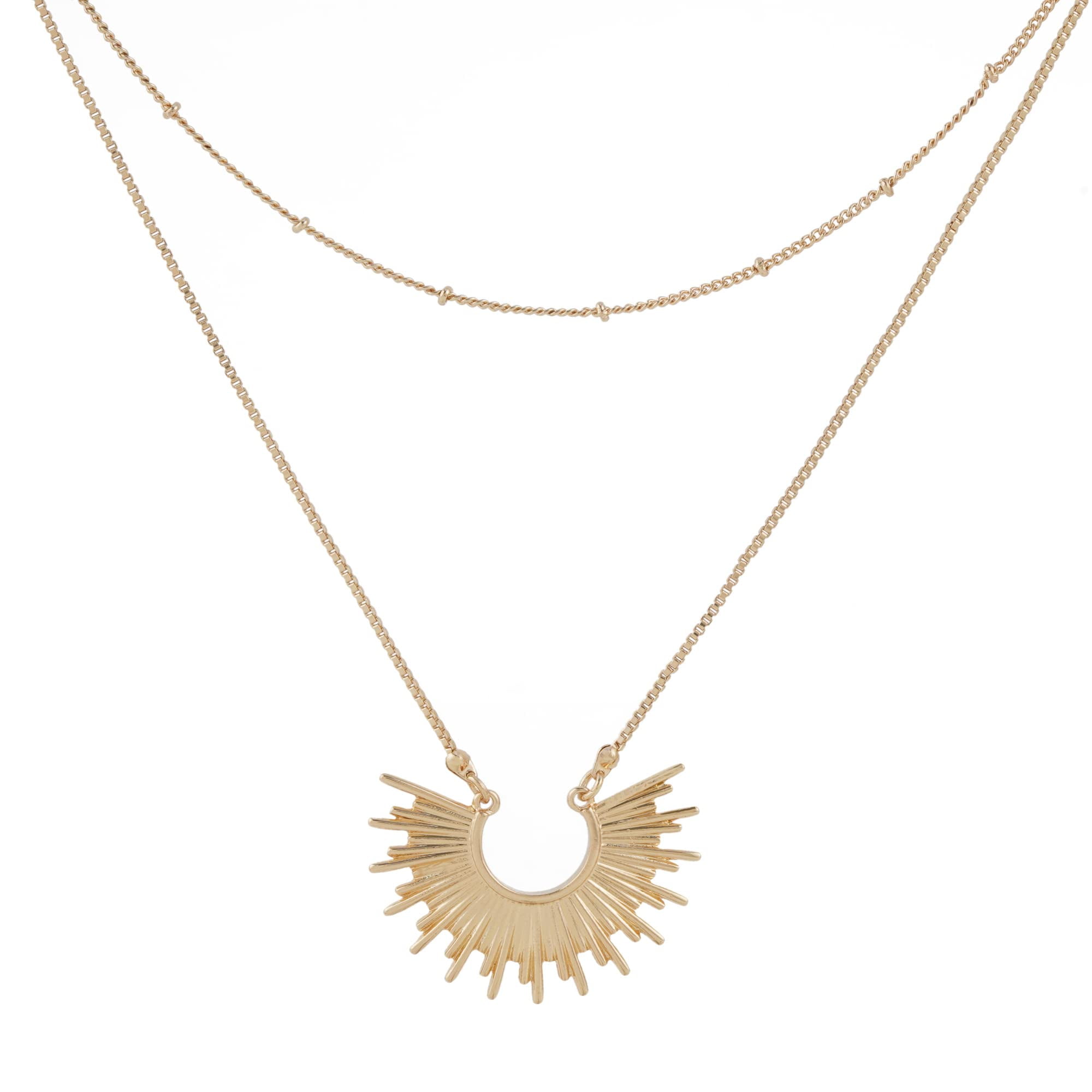 ALLISON ROSE ATELIER - Sunburst Pendant Necklace - Delicate 14k Gold ...
