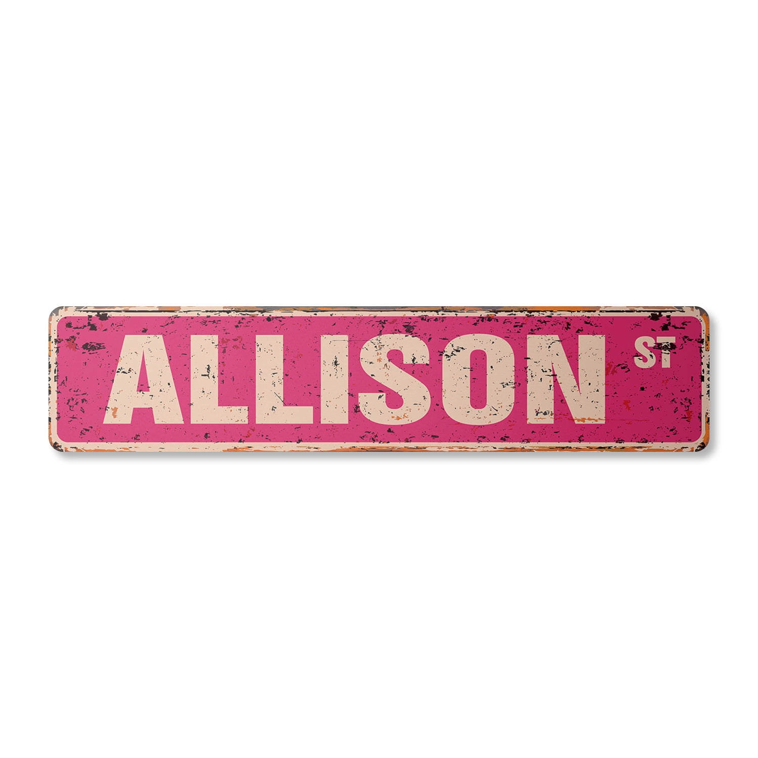 ALLISON Vintage Aluminum Street Sign Childrens Name Room Metal Sign ...