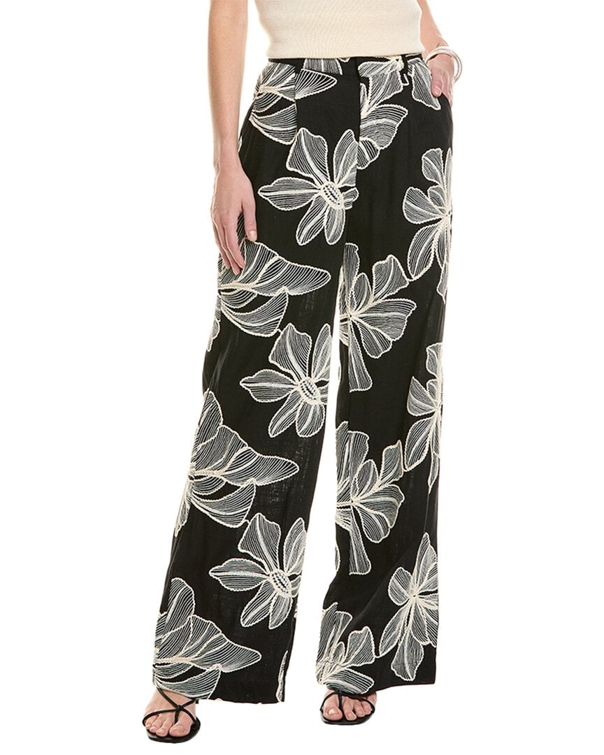 ALLISON womens Hutton Linen-Blend Pant, 6, Black - Walmart.com
