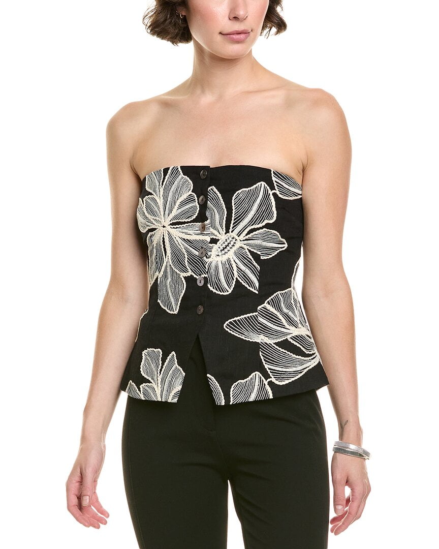 ALLISON womens Marissa Linen-Blend Top, s, Black - Walmart.com