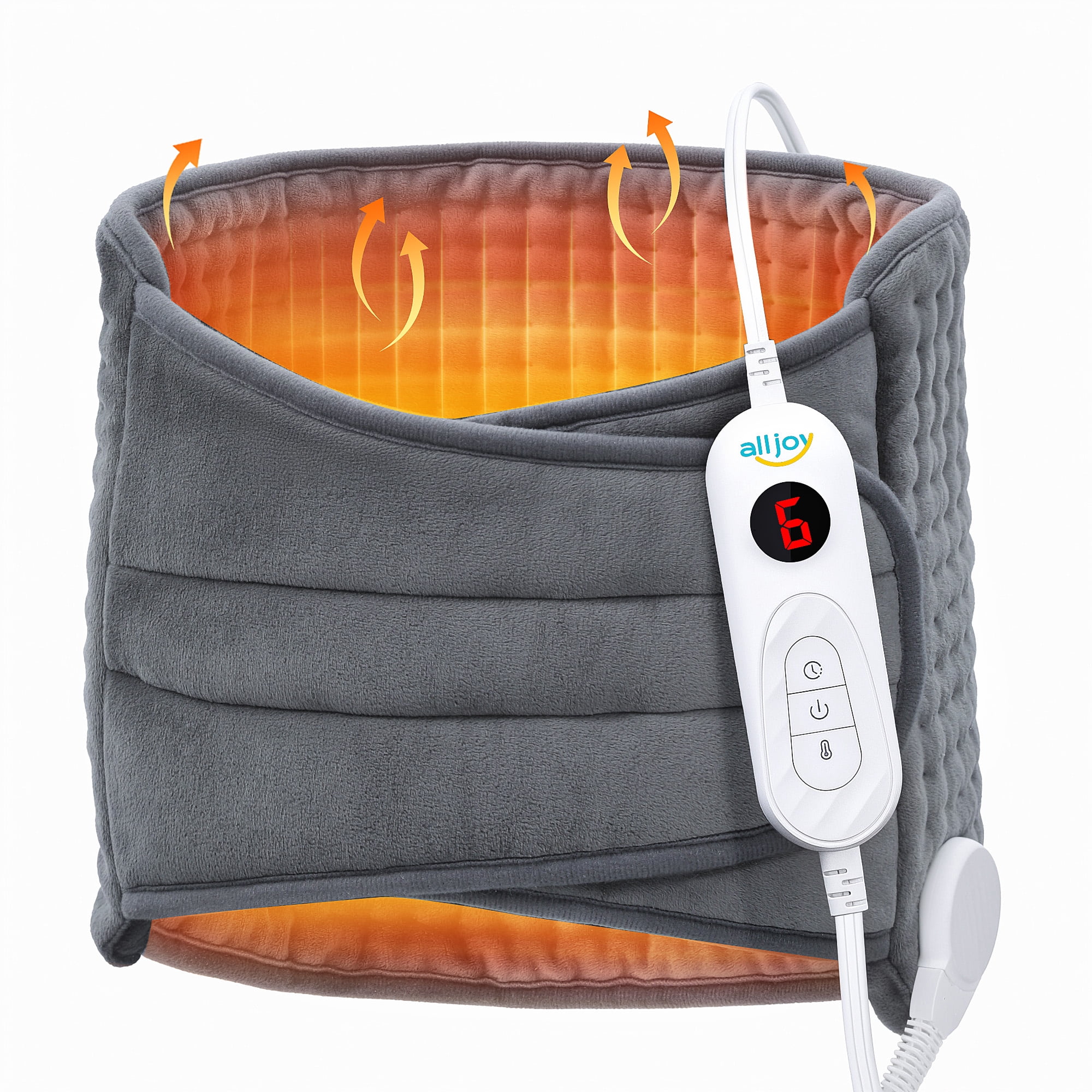 ALLJOY 12"x24"+20" Large Heating Pad for Back Pain Relief, Waist Belt ...
