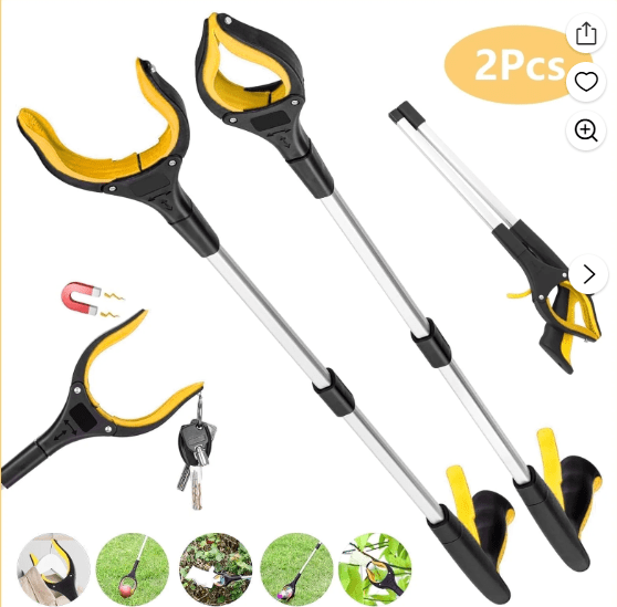 ALLJOY 2 Pack 43" Grabber Tool, Handheld Trash Claw Pick-up Stick ...