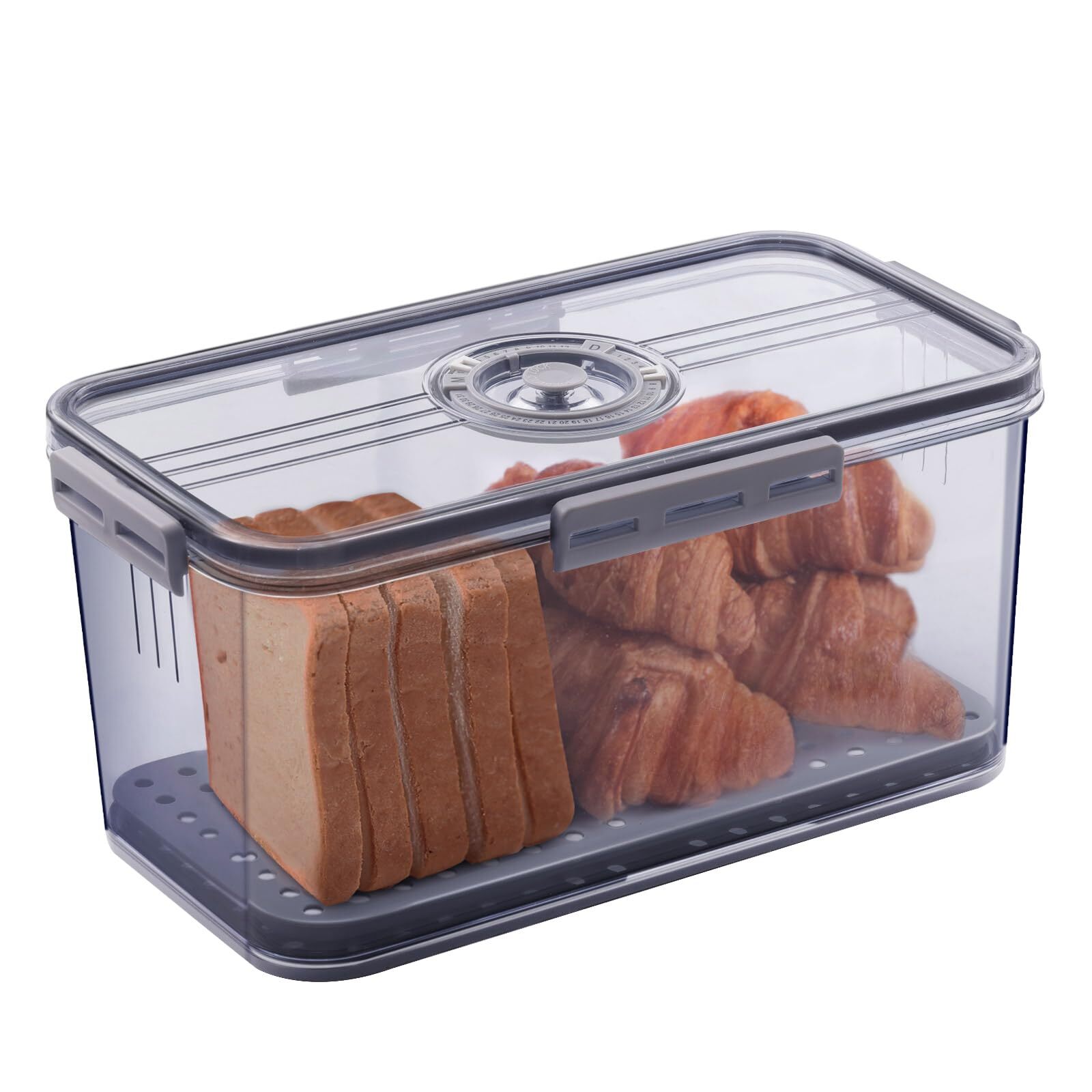 Buddeez Bread Container - Plastic Storage Keeper, Loaf, Aqua Lid ...