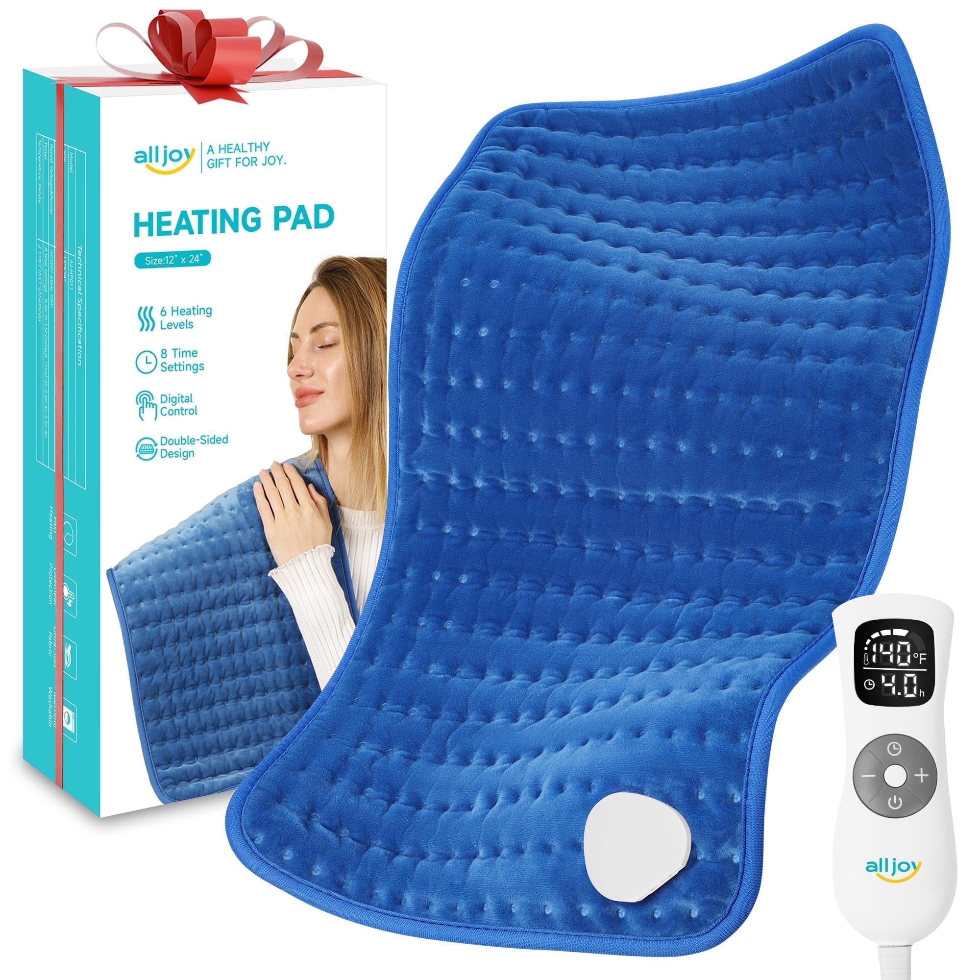 ALLJOY Electric Heating Pads, 24" x 12" Large Heat Pad with 6 Heat ...