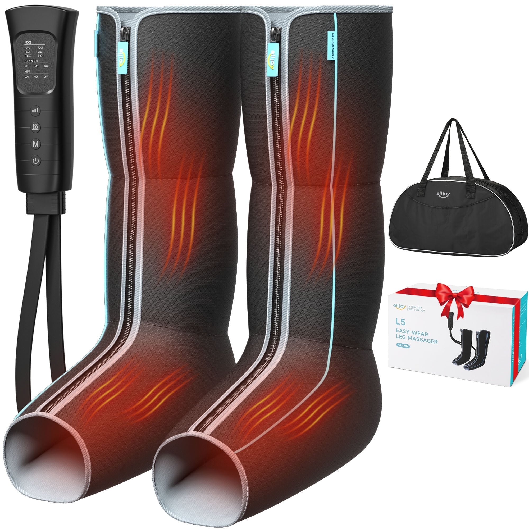 ALLJOY Leg Compression Massager, Air Compression Boots with Heat, Foot ...