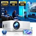 ALLJOY 4K Wifi Bluetooth Projector, 11500 Lumens & HDMI, Portable Home ...