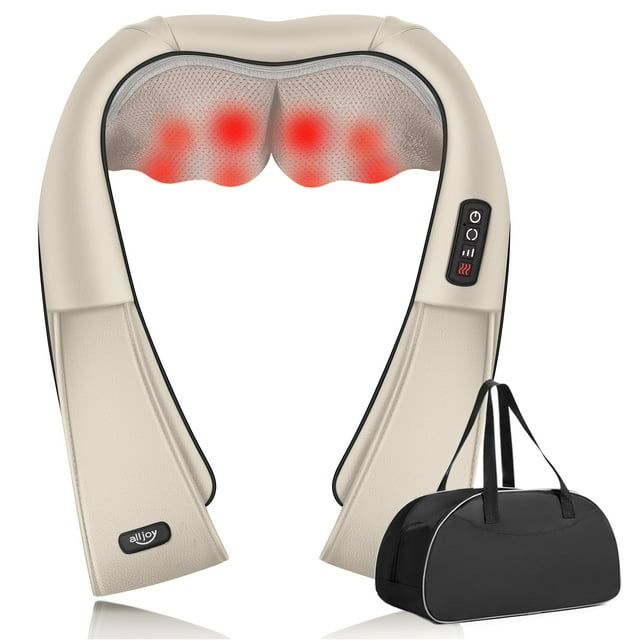 Alljoy Shiatsu Back And Neck Massager With Heat,electric Deep Tissue 3d