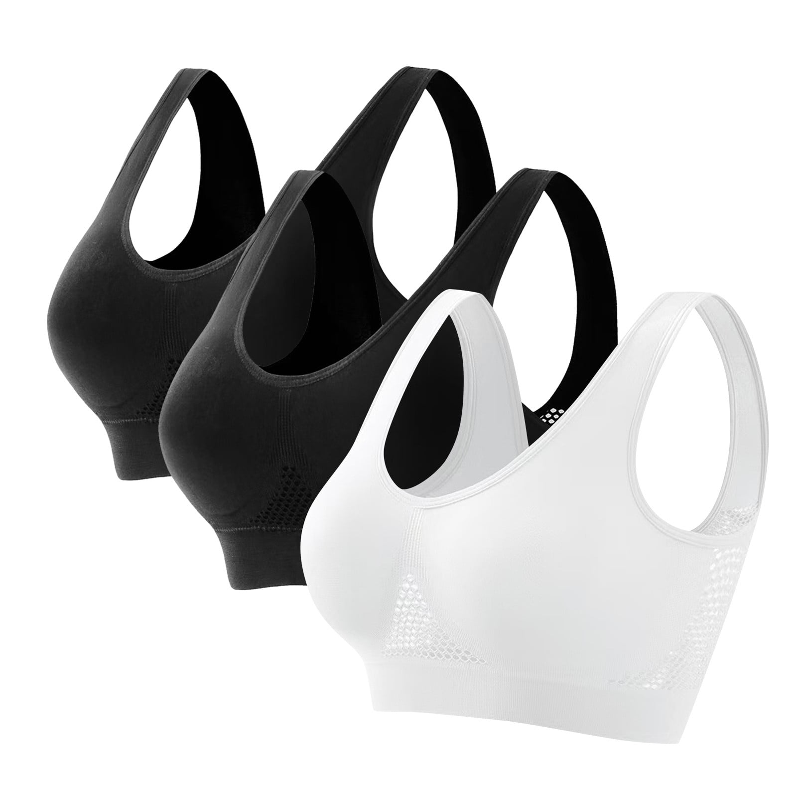 ALLLIST 3 Pack Sports Bras for Women Padded High Impact Bralette Soft ...