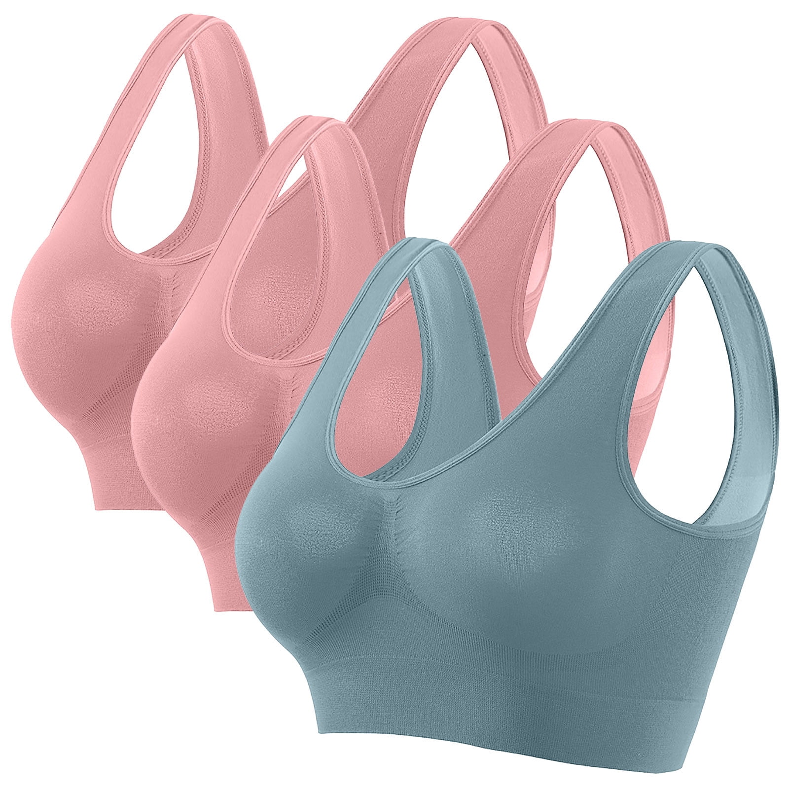 ALLLIST Bras for Women Pack 3 No Underwire Underwear Comfy Solid Ladies ...