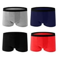 ALLLIST Breathable Men's Boxer Briefs Red Underwear Solid Soft Seamless ...