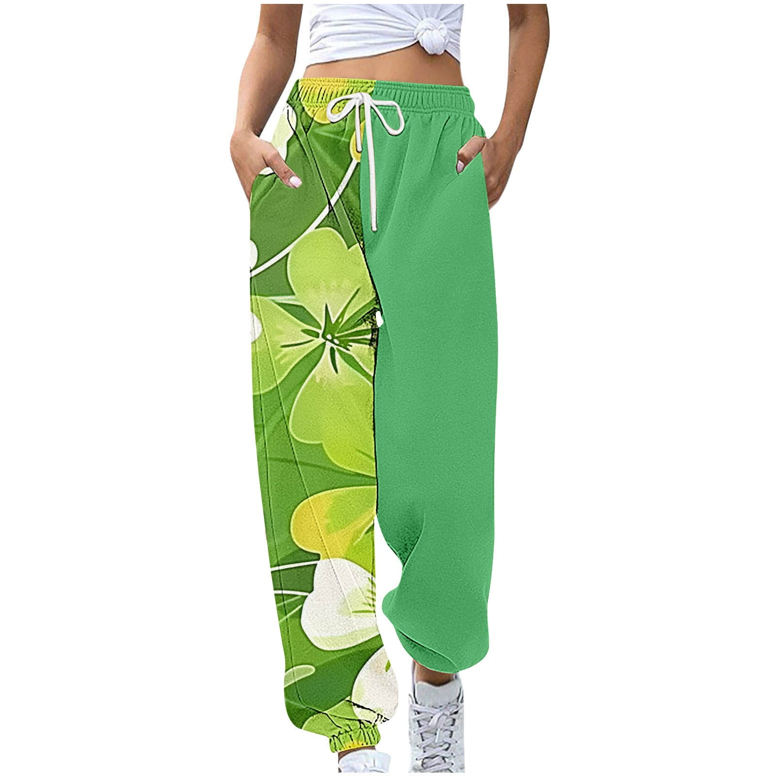 ALLLIST Elastic Waist Sweatpants Women St Patricks Day with Pockets Jogging Pants Drawstring ...