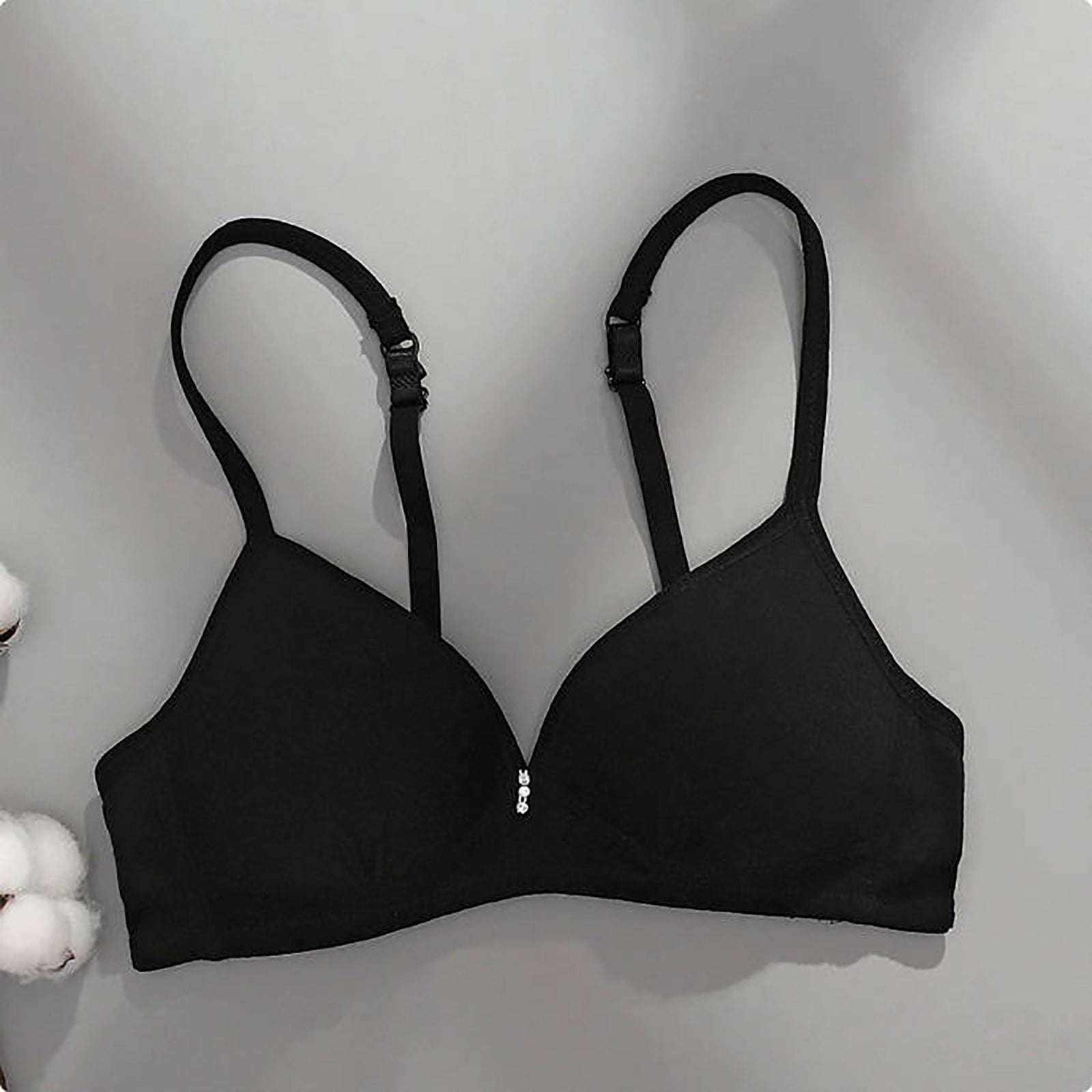 ALLLIST Full Coverage Women Bras No Wire Unlined Training Soft Black ...