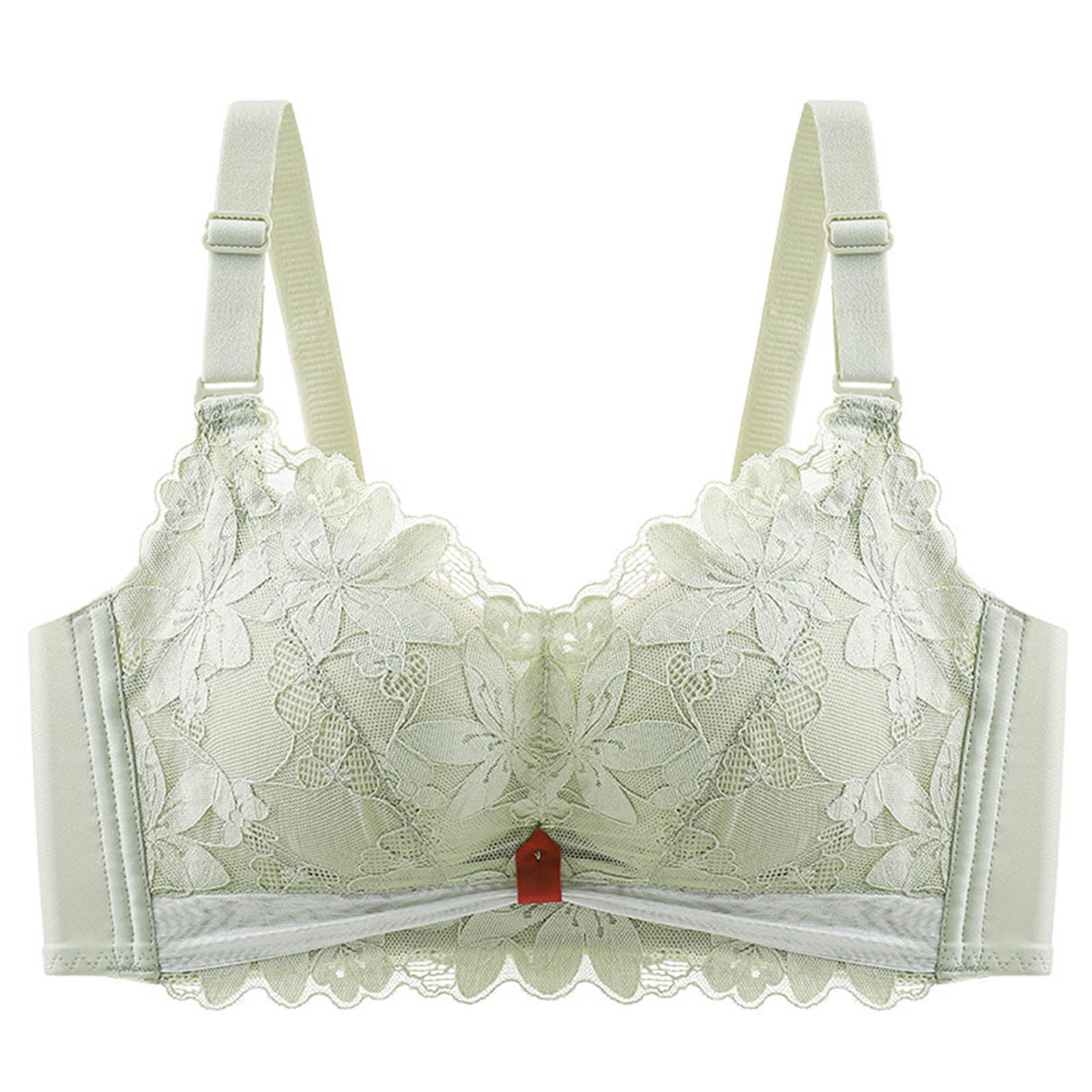 ALLLIST Full Coverage Women Bras Push up Wireless Bralette Soft Lace Solid Green T-Shirt ...
