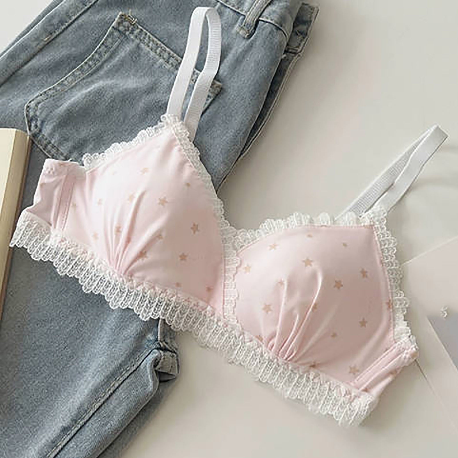 ALLLIST Full Coverage Women's Bras Wireless Unlined Training Star ...