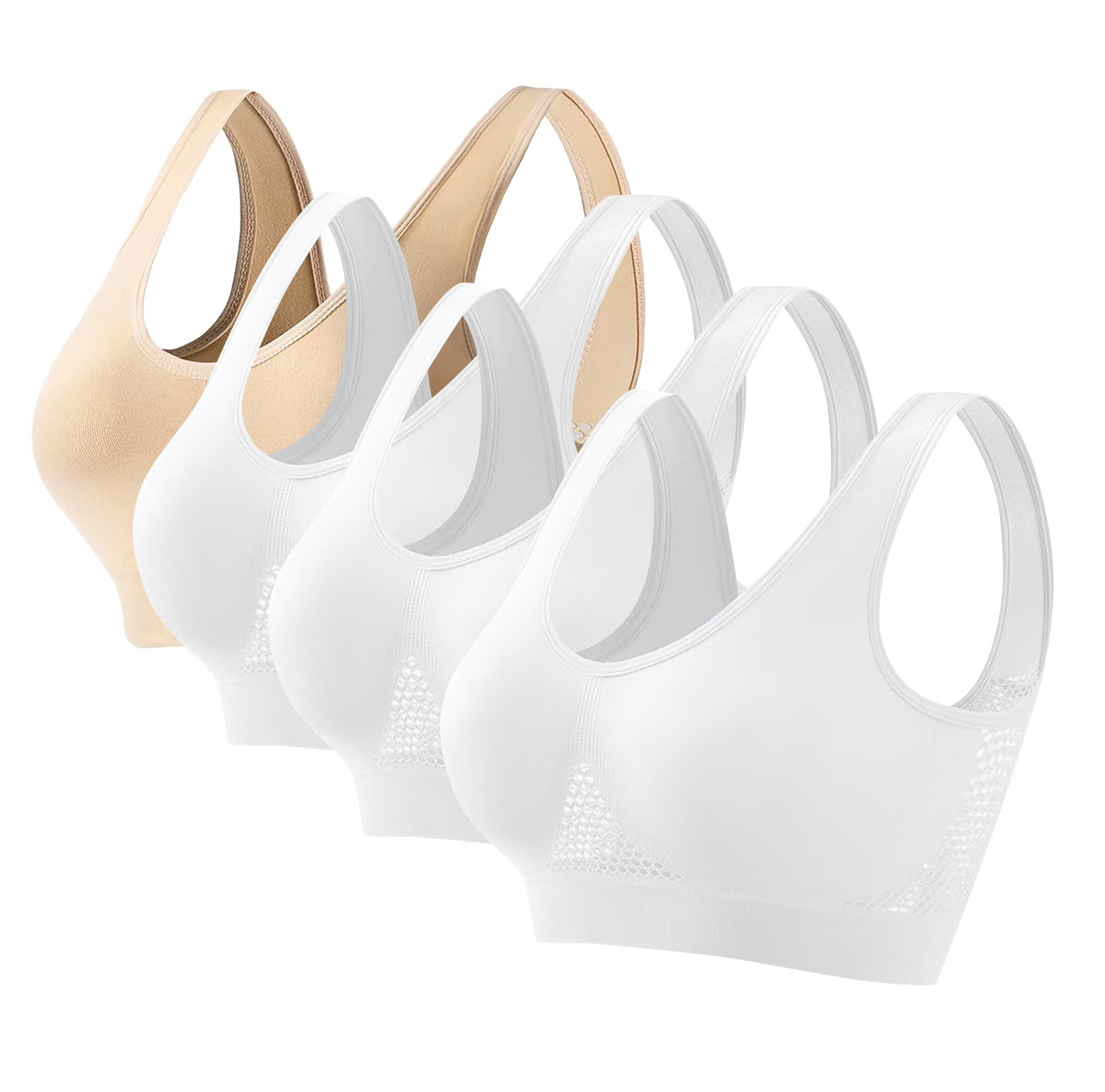 ALLLIST High Impact Women's Sports Bras Pack 4 Padded Bralette Dry-Fit ...