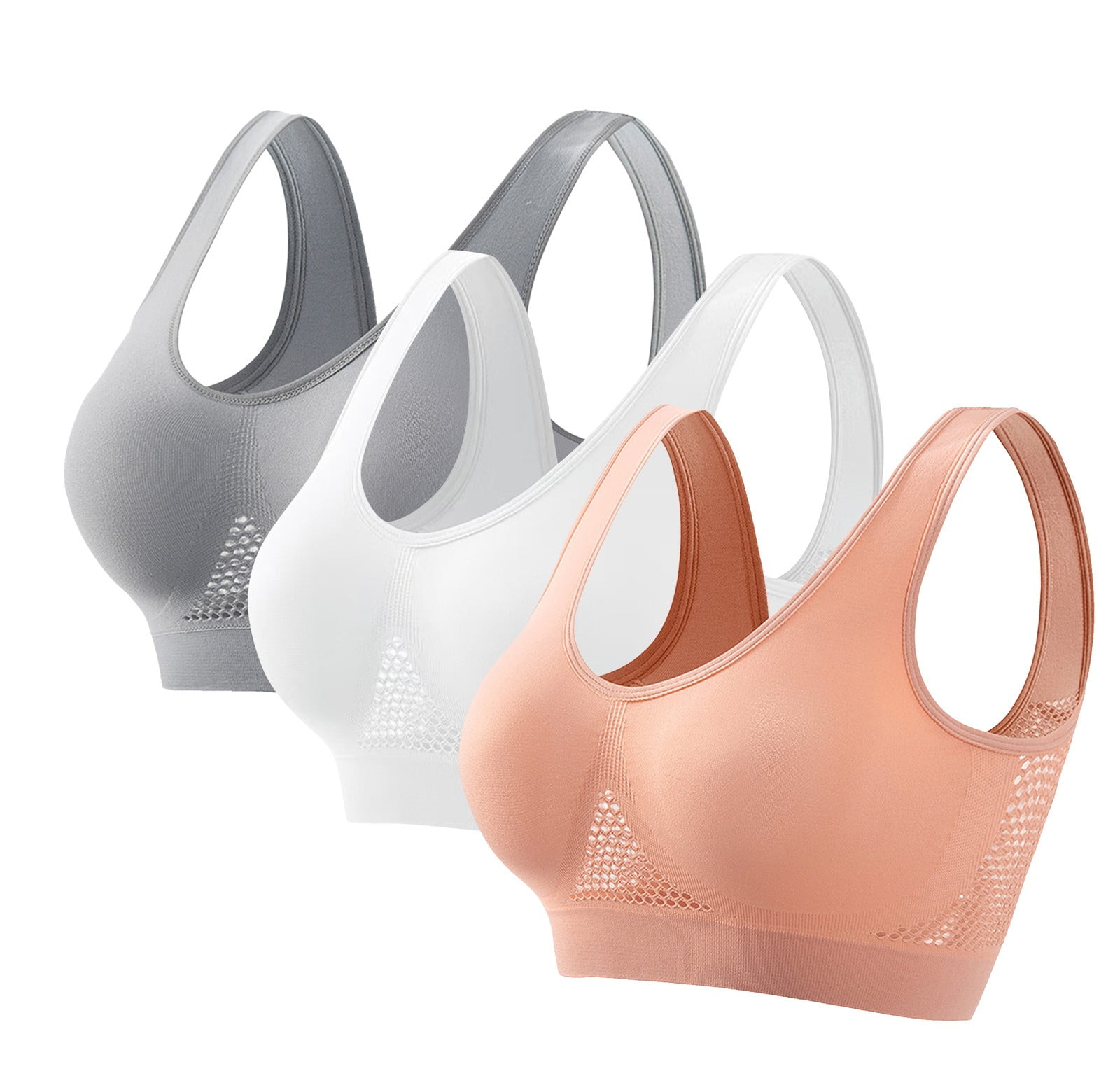 ALLLIST High Impact Womens Sports Bras 3 Pack Padded Bralette Plain ...