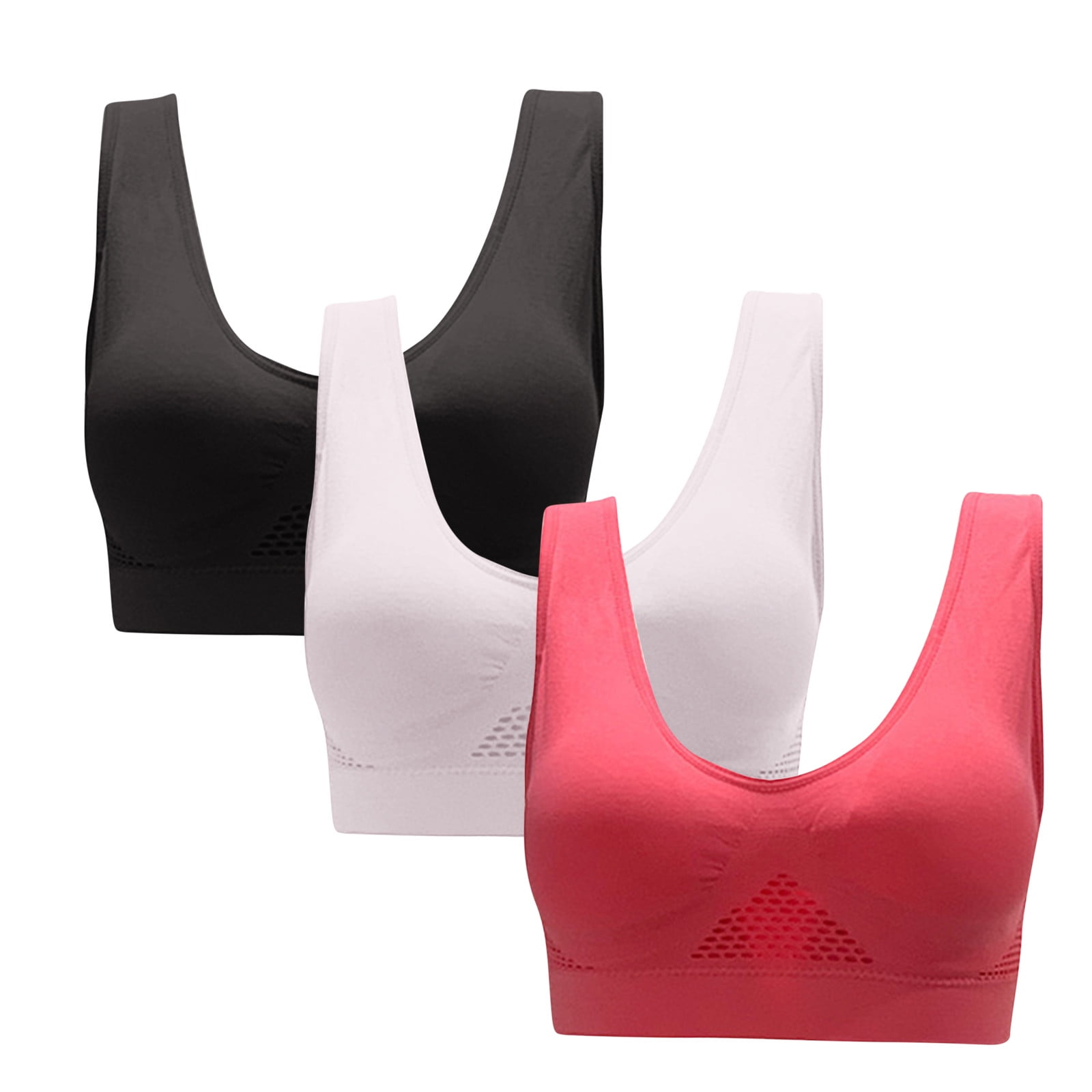 ALLLIST High Impact Womens Sports Bras 3pack Plus Size Bralette Solid ...