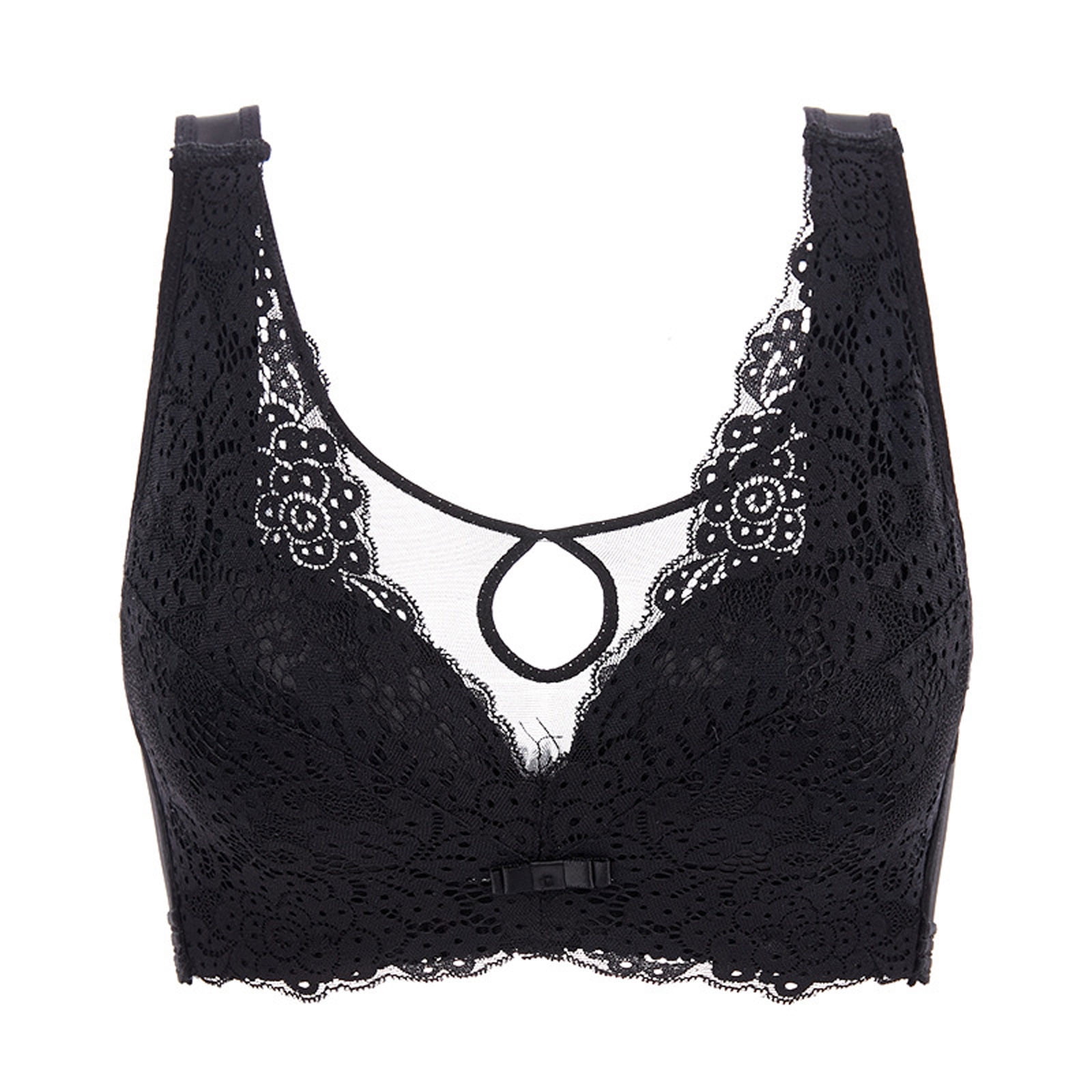 ALLLIST Ladie Bras Push up Black Wirefree Lingerie Lace Cozy Plain Bralette Underwear for Ladies ...