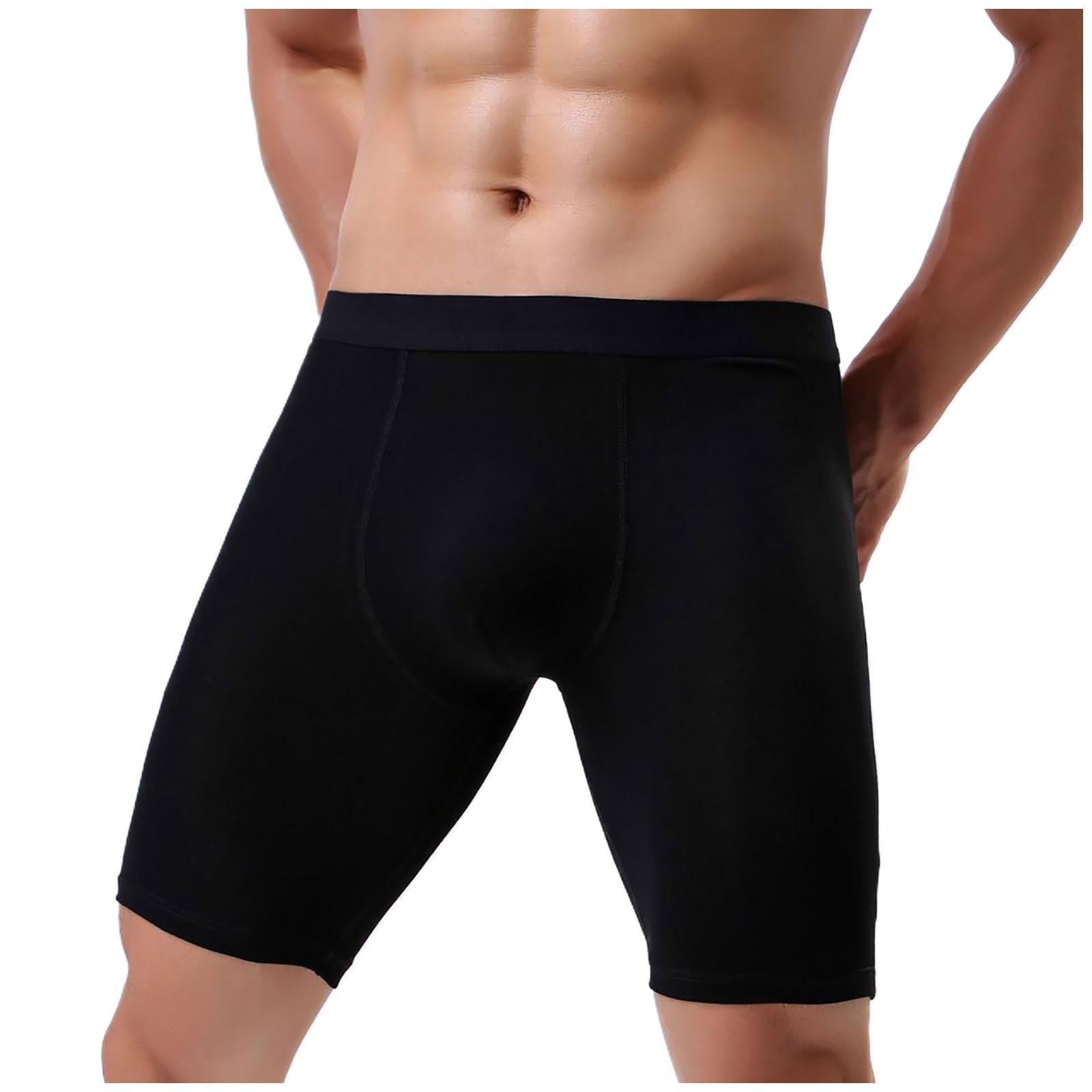 ALLLIST Long Leg Boxer Briefs for Men Cotton Underwear Plain Stretch ...