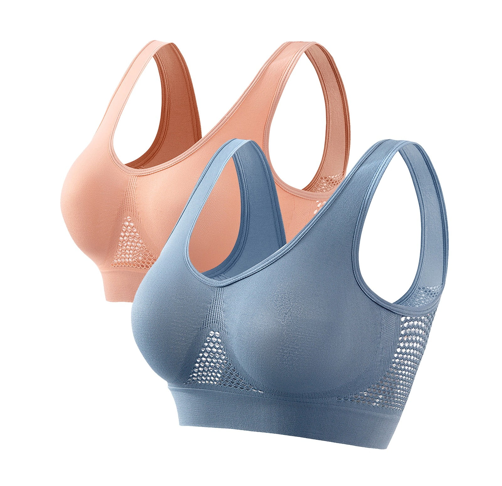 ALLLIST No Underwire Sports Bras for Women Pack 2 Underwear Comfy Plain Ladies Bras S-5xl ...