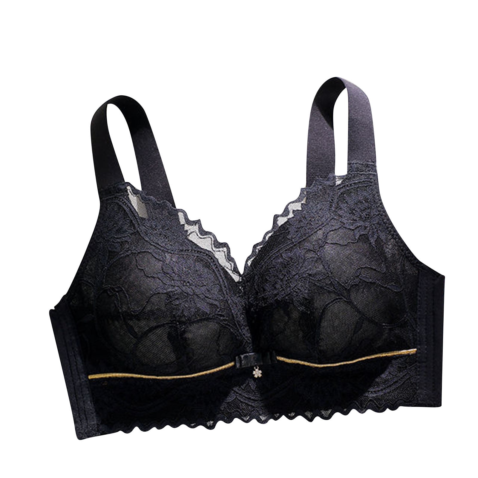 ALLLIST No Underwire Women's Bras Push up Full Coverage Bralette Black Breathable Solid Lace T ...
