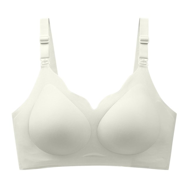 ALLLIST No Underwire Womens Bras Seamless White Lingerie Soft Plain ...