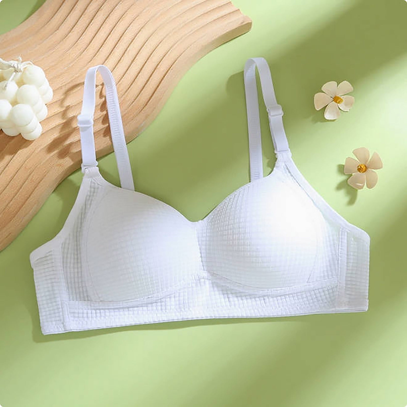 ALLLIST No Wire Bras for Women Full Coverage Unlined Training Solid ...