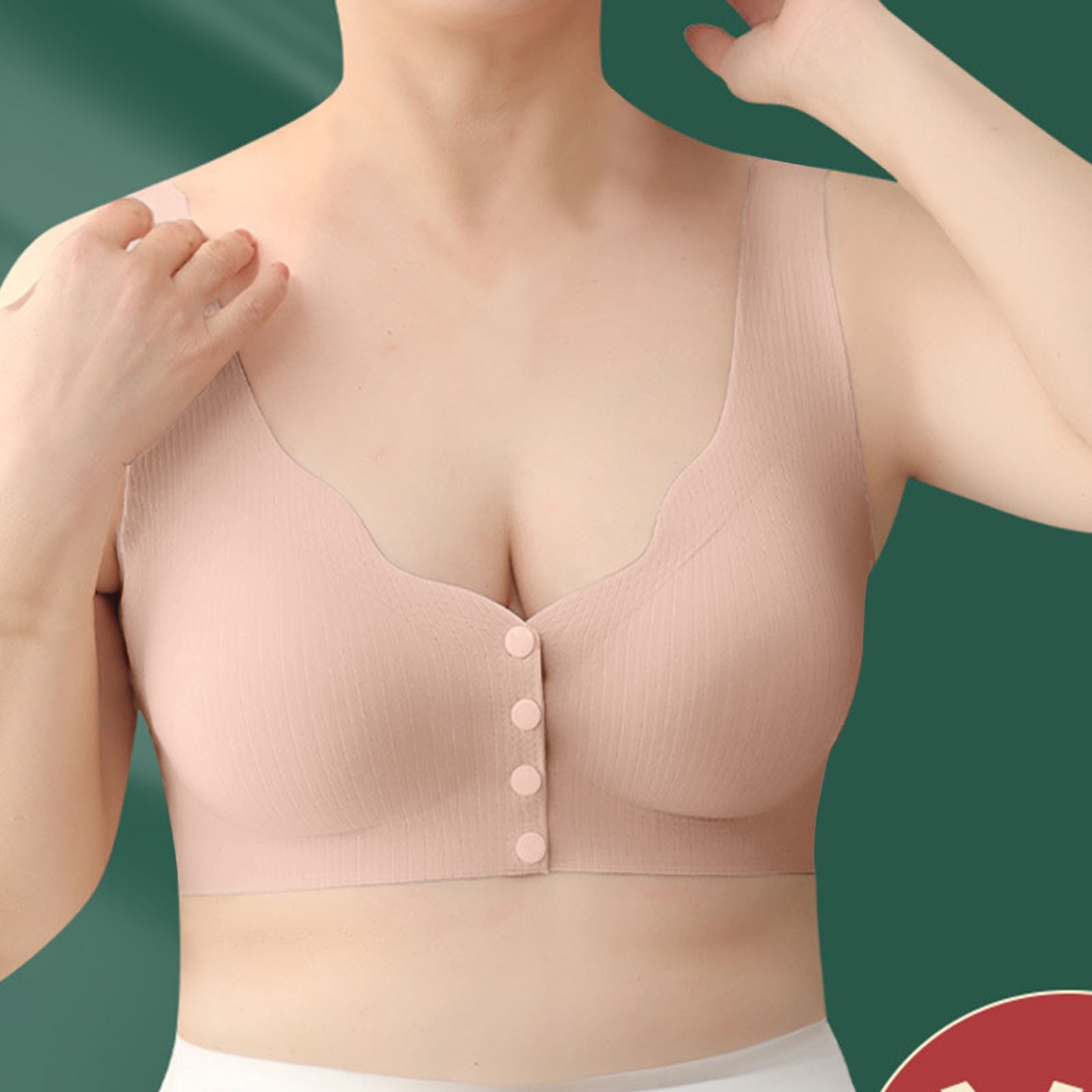 ALLLIST No Wire Women's Bras Full Coverage Plus Size Front Closure Nursing Bras Seamless Solid ...