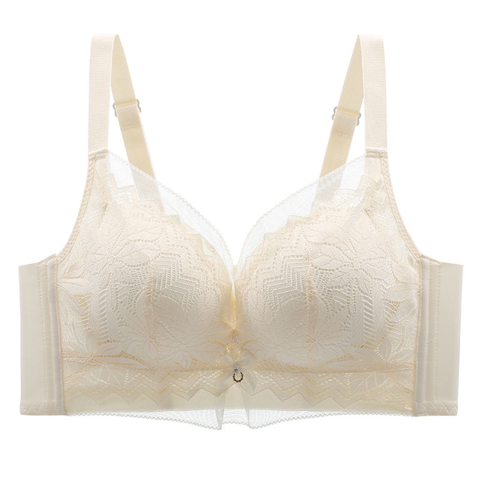 ALLLIST No Wire Women's Bras Push up Full Coverage Bralette Lace Beige Comfy Solid T-Shirt Women ...