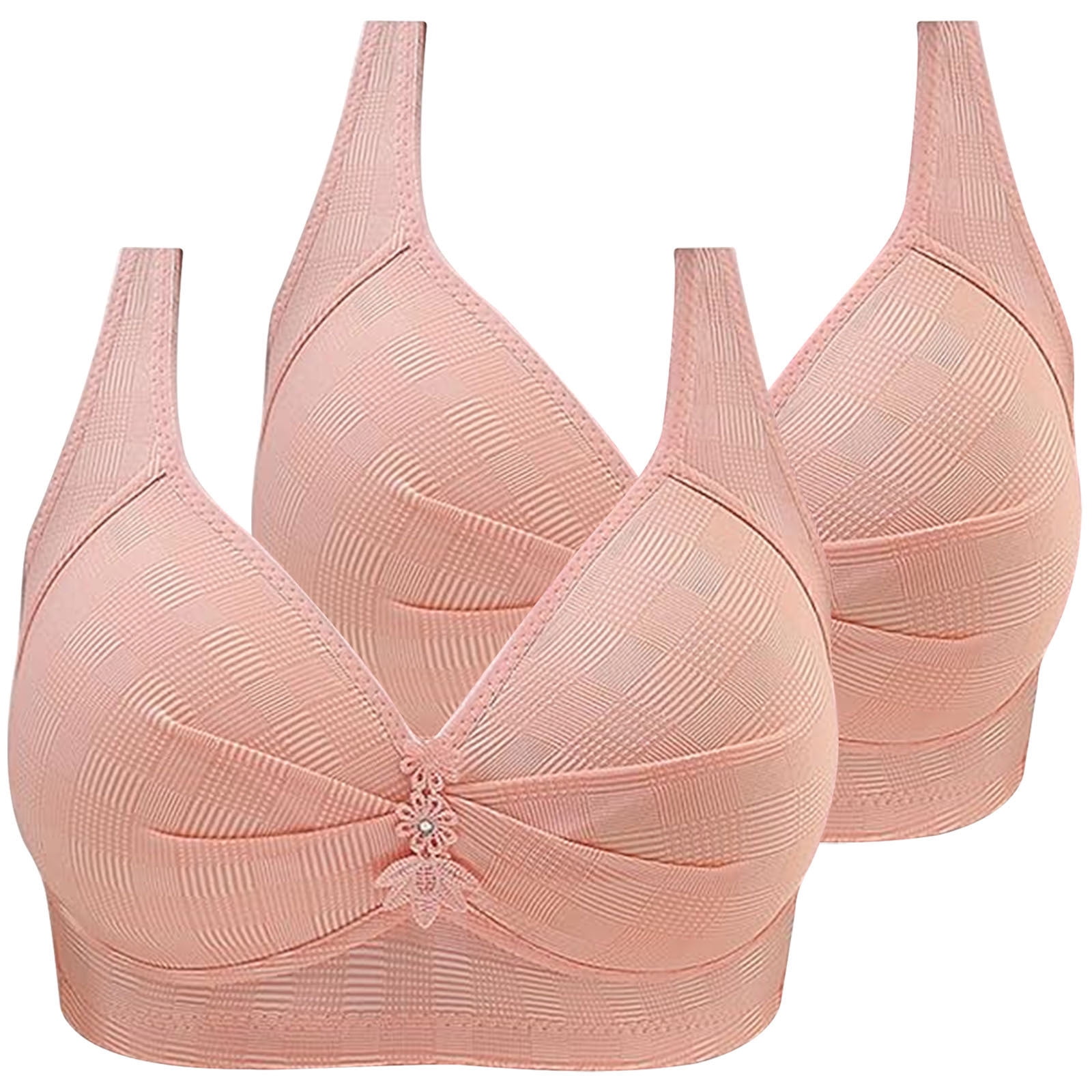 ALLLIST No Wire Womens Bras Push up Plus Size Pack of 2 Bralette Soft ...