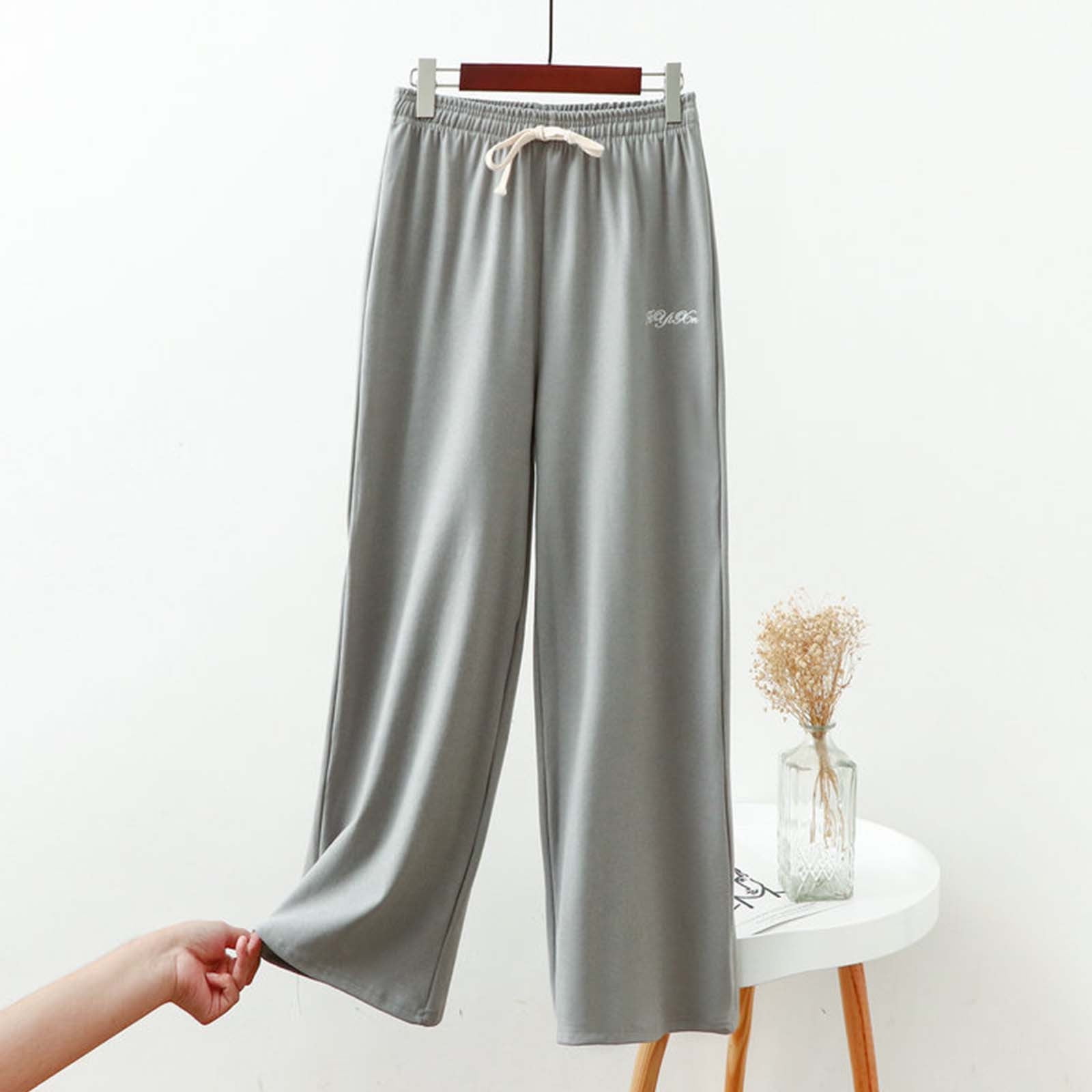 ALLLIST Pants Women Pajamas Winter Fleece Bottoms Cozy Gray Solid Home ...
