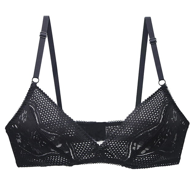 ALLLIST Push up Lingerie for Women Underwire Lace Underwear Plian Black ...
