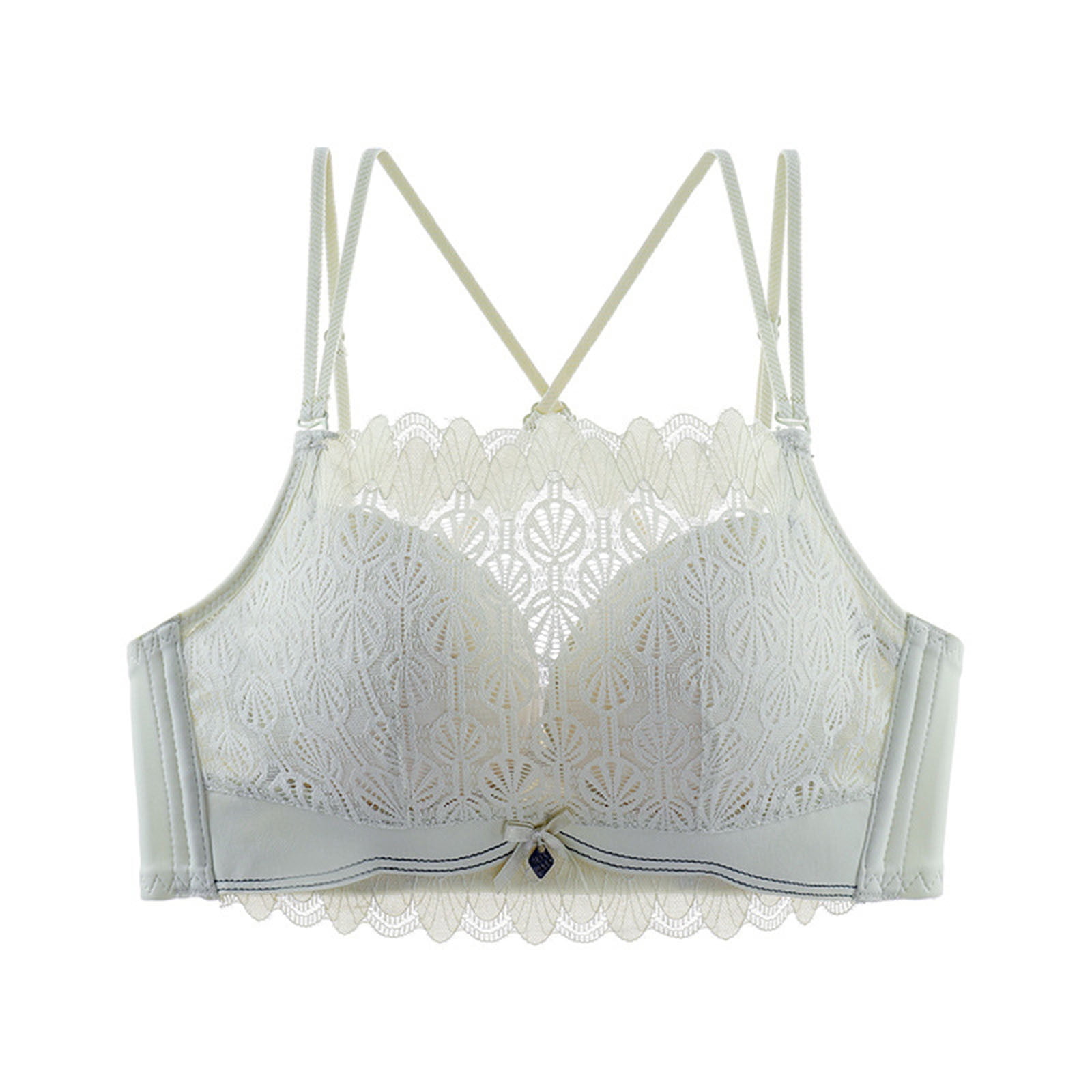 ALLLIST Push up Womens Bras Full Coverage No Underwire Bralette Solid Lace Breathable Green T ...