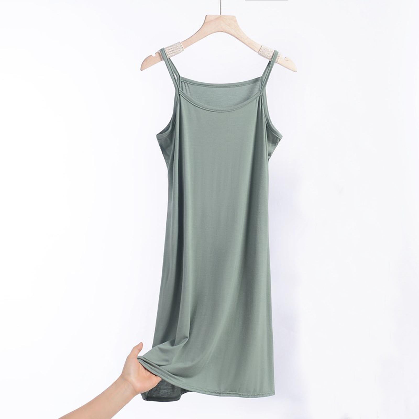 ALLLIST Soft Cotton Womens Nightgowns Plus Size Midi Strap Sleeve Modal ...