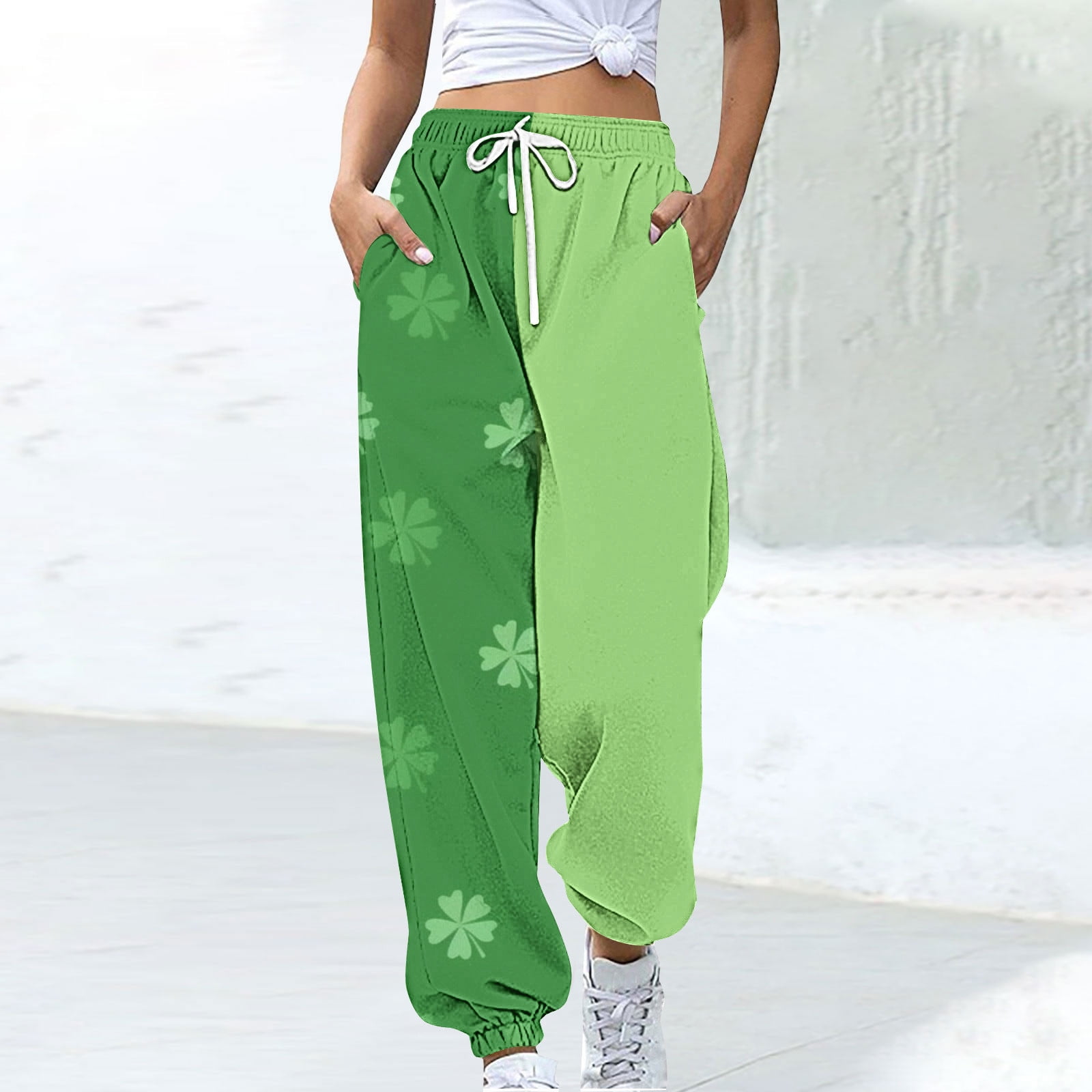 ALLLIST St Patricks Day Ladies Active Pants Elastic Waist with ...
